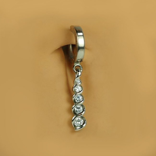 Stunning Solid 14K Yellow Gold and Diamond Belly Ring | TummyToys Sexy ...